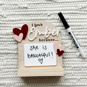 Mini Love Message Sign | I Love You Because Sign | Valentines Day Sign ...