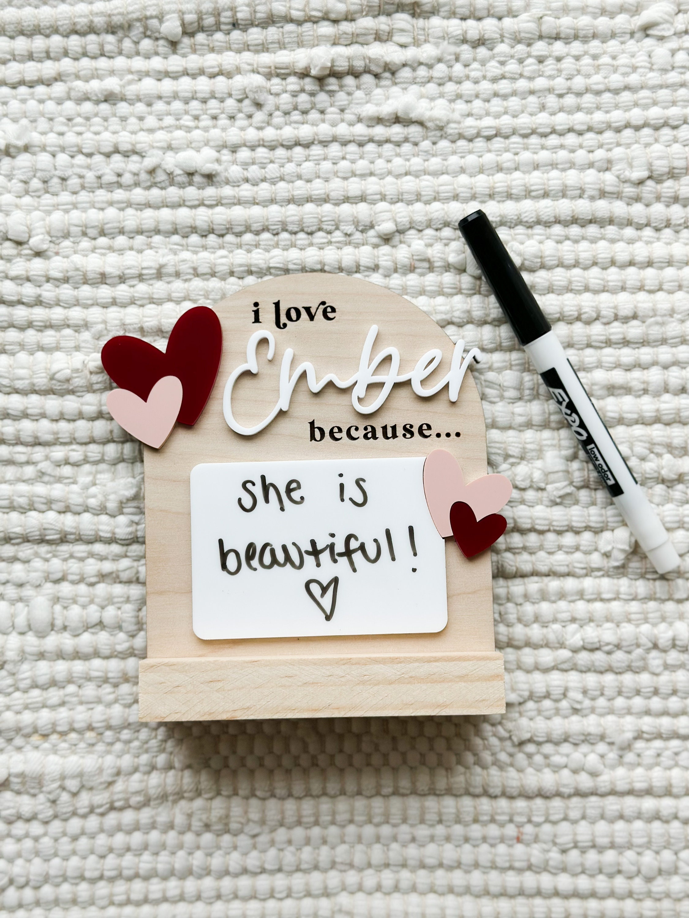 Mini Love Message Sign | I Love You Because Sign | Valentines Day Sign ...