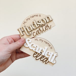 Name Sign Mini Baby Name Sign Name Announcement Hello My - Etsy