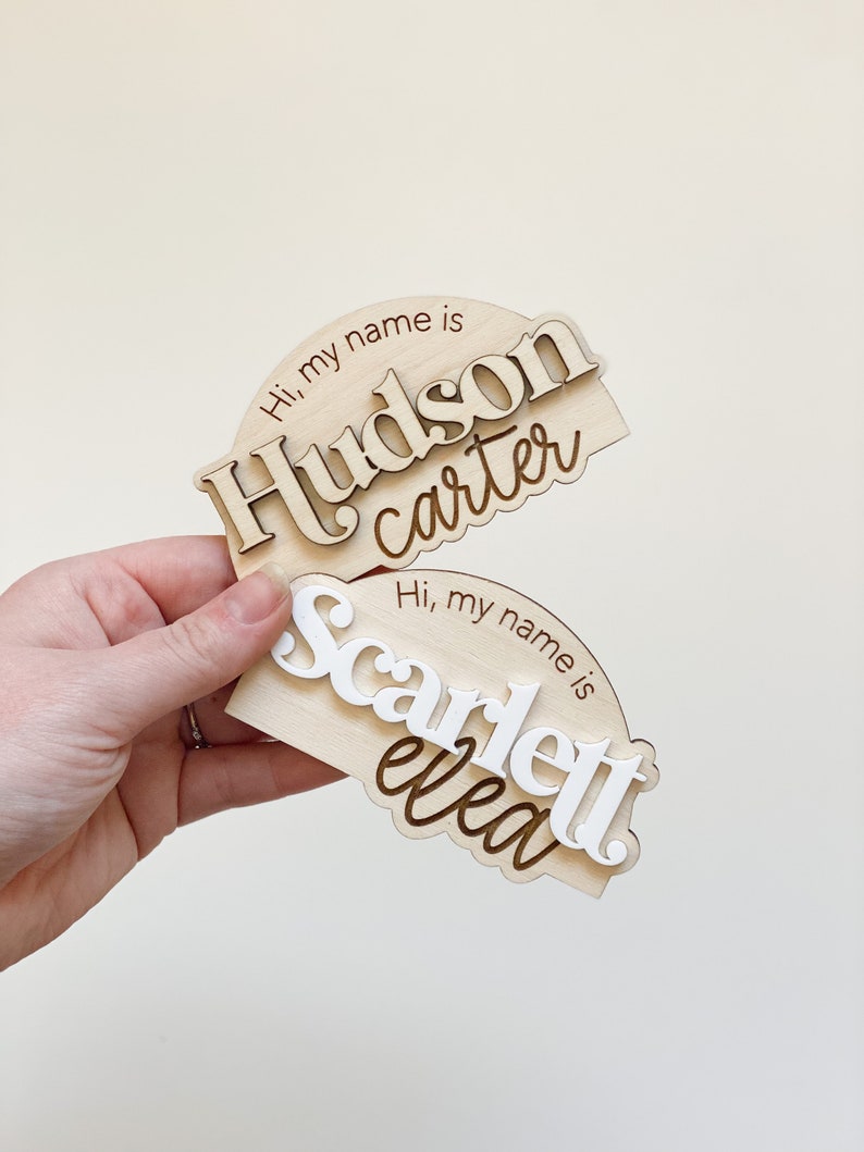 Name Sign Mini Baby Name Sign Name Announcement Hello My - Etsy