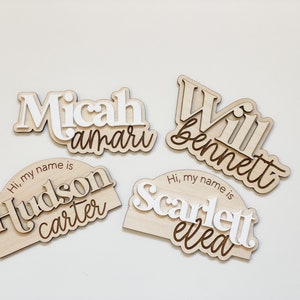 Name Sign Mini Baby Name Sign Name Announcement Hello My - Etsy