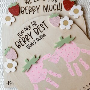 DIY Handprint Sign | Mother's Day Craft | Strawberry | Mother's Day ...
