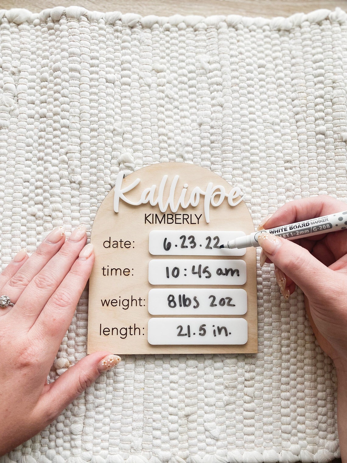 Birth Stat Sign Erasable Birth Stat Sign Name Sign Fresh - Etsy