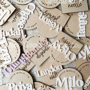 Baby Name Sign | Mini Baby Name Sign | Name Announcement | Hello My ...