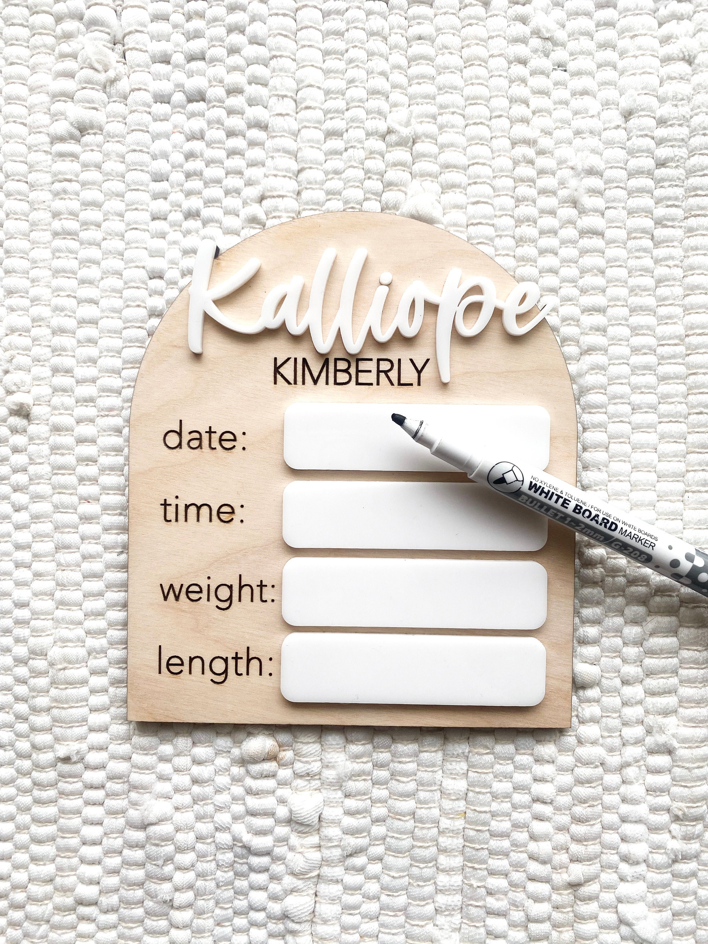 Birth Stat Sign Erasable Birth Stat Sign Name Sign Fresh - Etsy