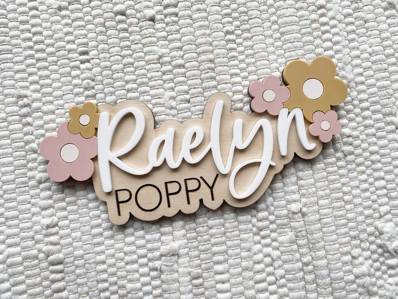 Baby Girl Birth Stat Sign Retro Name Sign Boho Inspired - Etsy