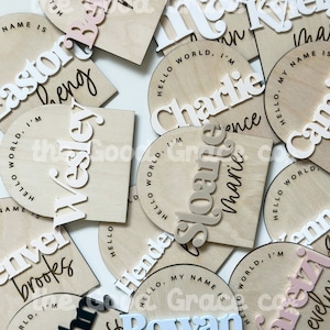 Baby Name Sign | Mini Baby Name Sign | Name Announcement | Hello My ...