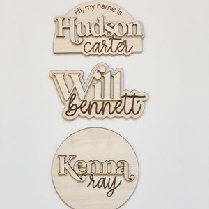 Name Sign Mini Baby Name Sign Name Announcement Hello My - Etsy