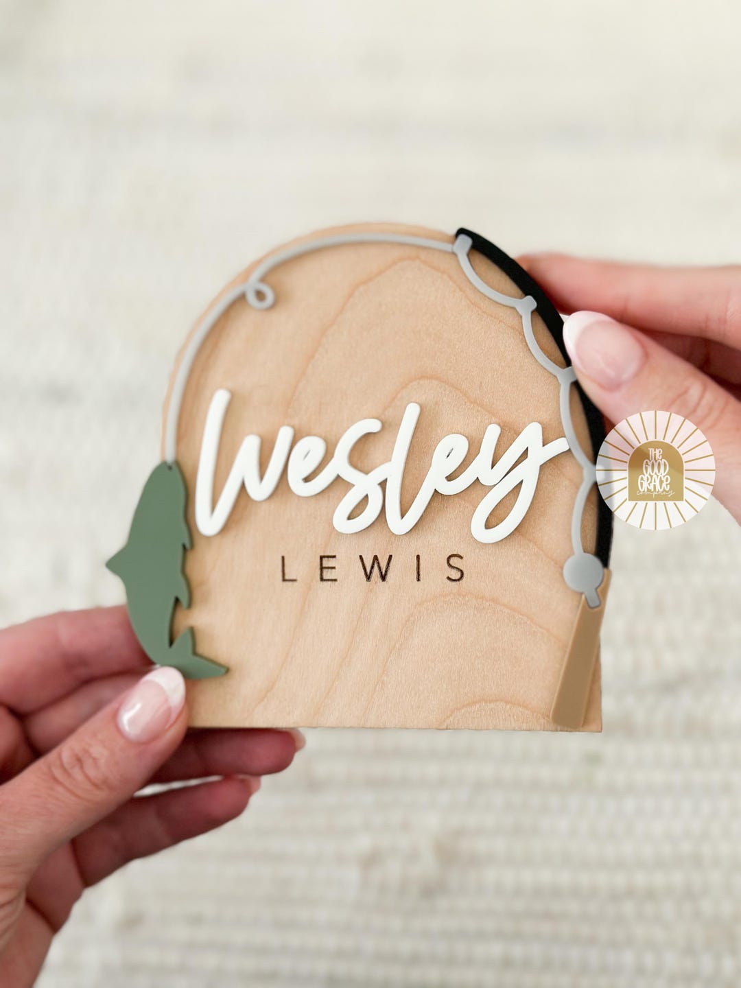 Fishing Name Sign | Mini Baby Name Sign | Name Announcement | Baby Boy ...