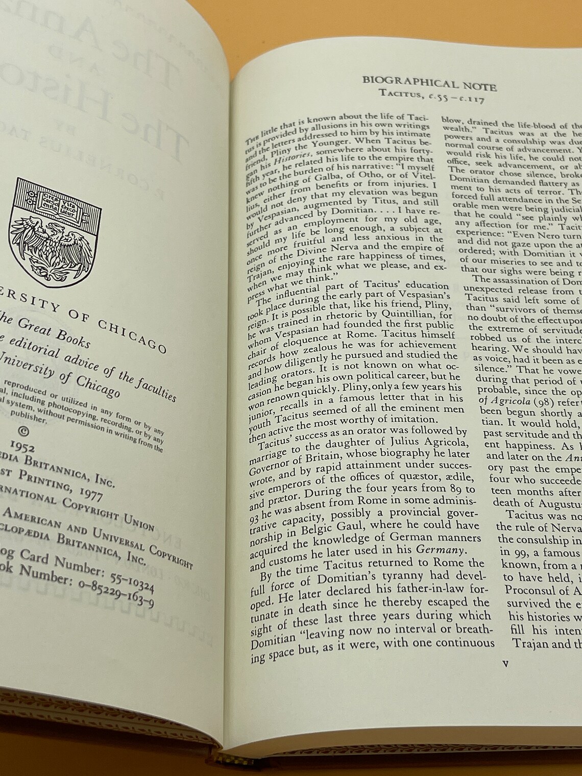 Rare Books Tacitus the Annals and the Histories 1977 Britannica Great ...