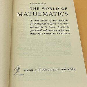 Rare Books the World of Mathematics by James R. Newman 1956 4 - Etsy