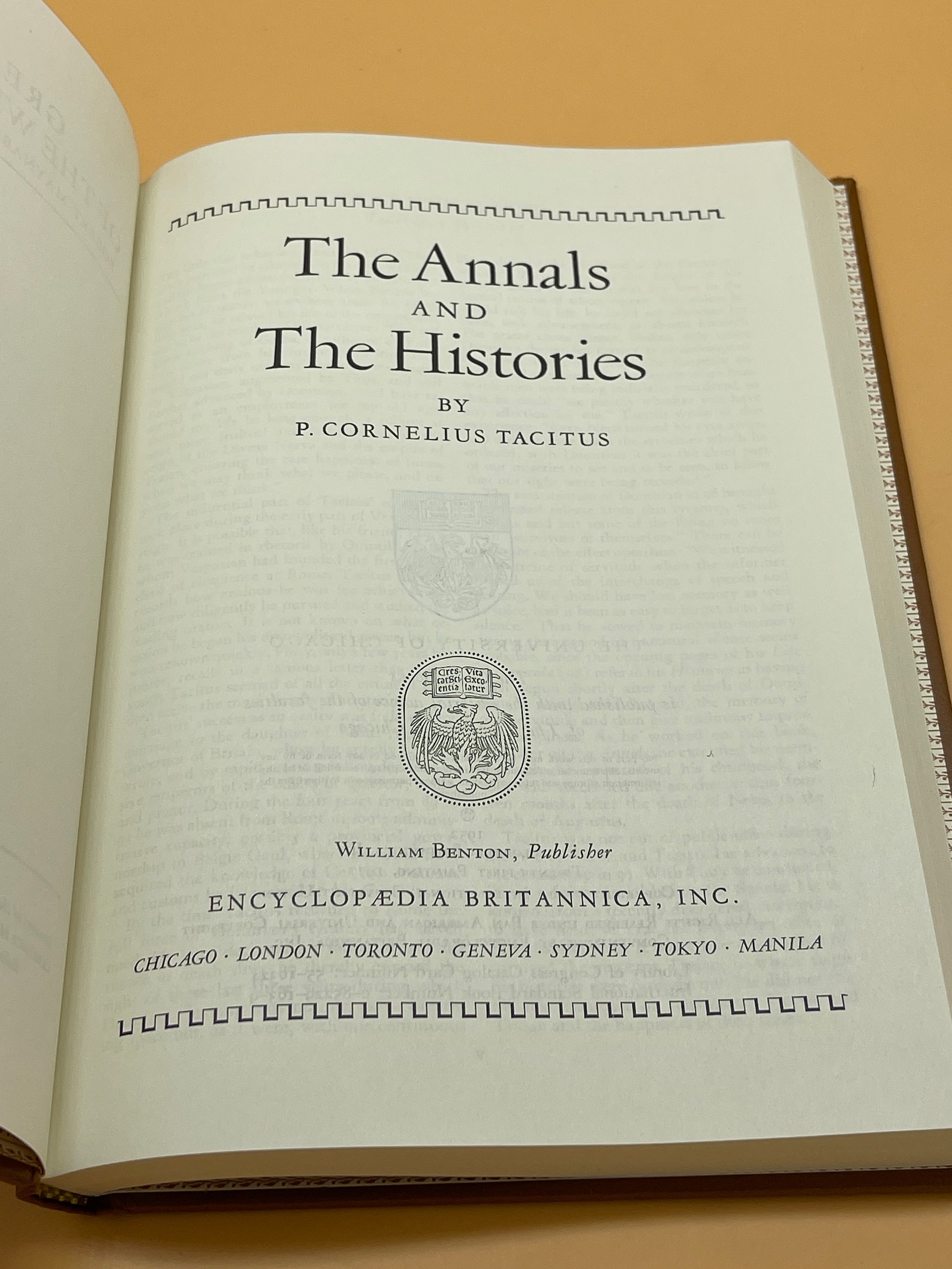 Rare Books Tacitus the Annals and the Histories 1977 Britannica Great ...