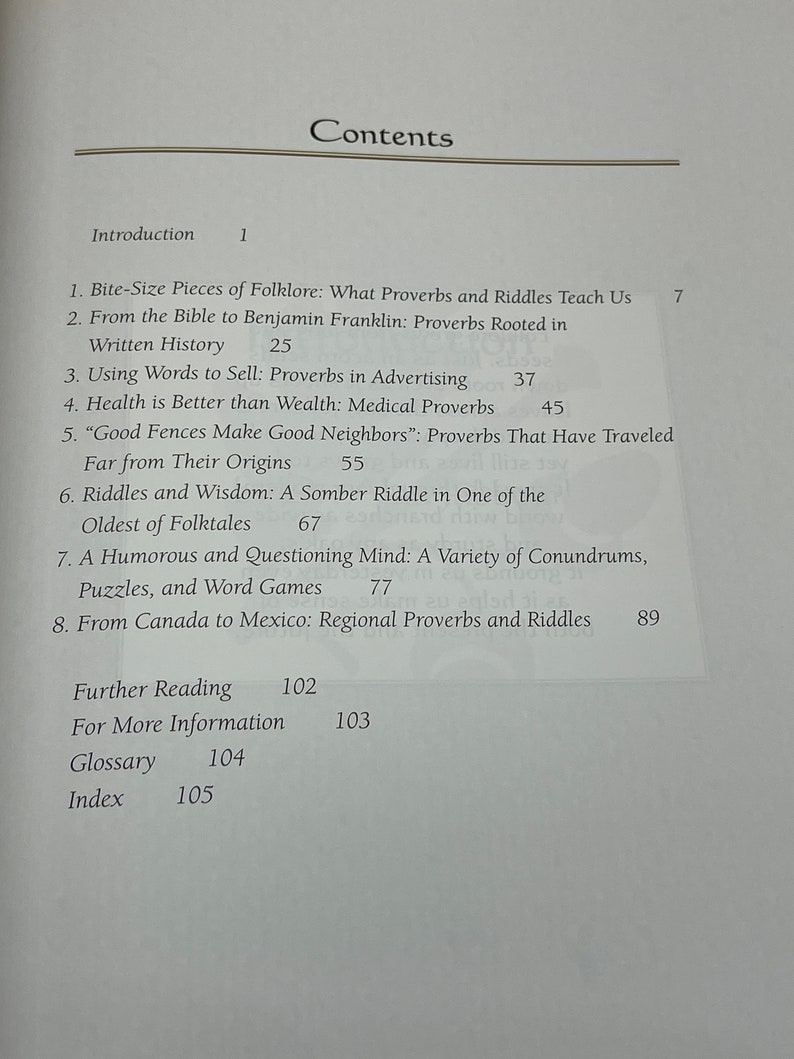 North American Folklore Folk Proverbs and Riddles First Edition 2003 ...