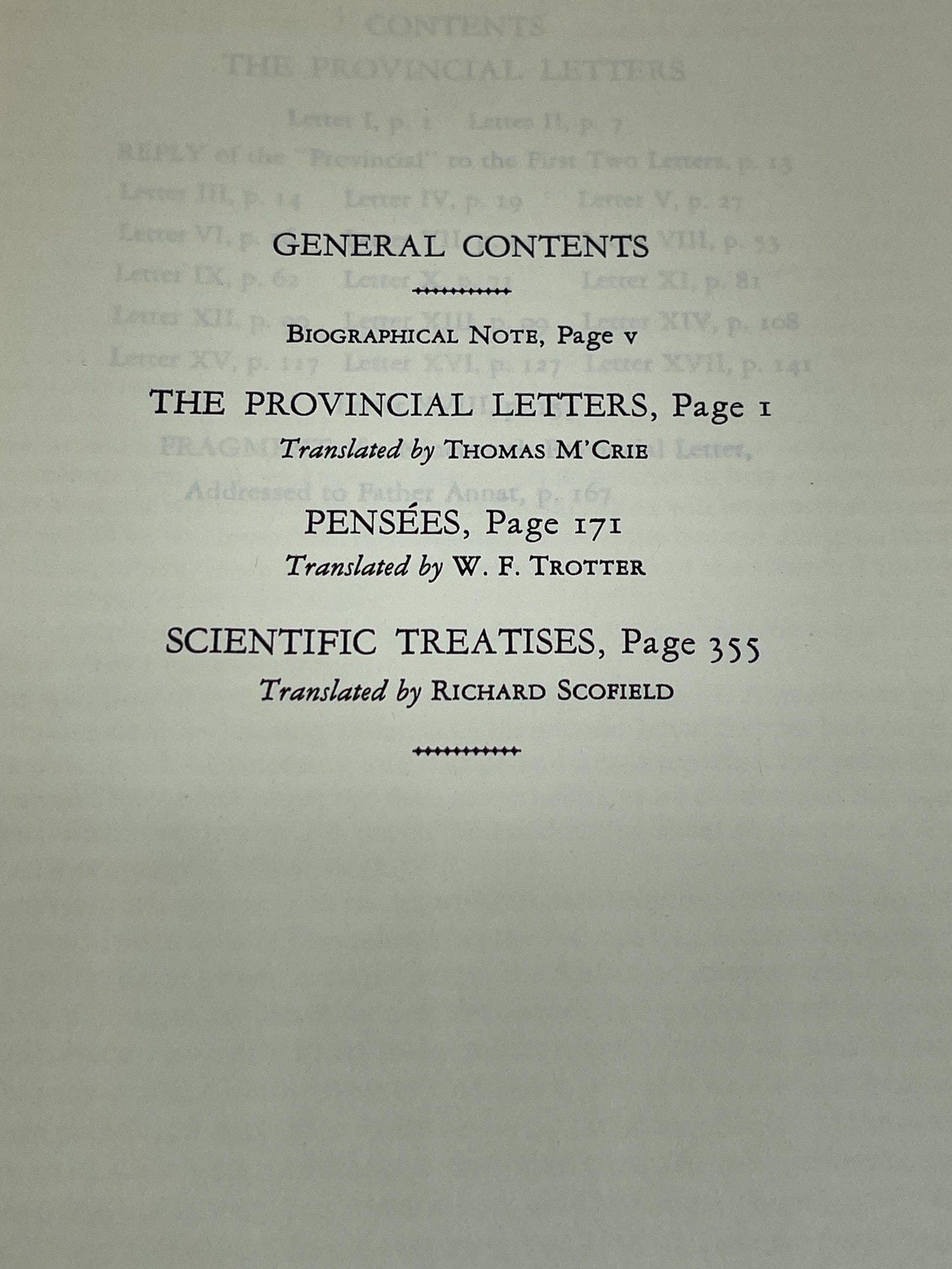Pascal the Provincial Letters Pensees Scientific Treatises 1952 ...