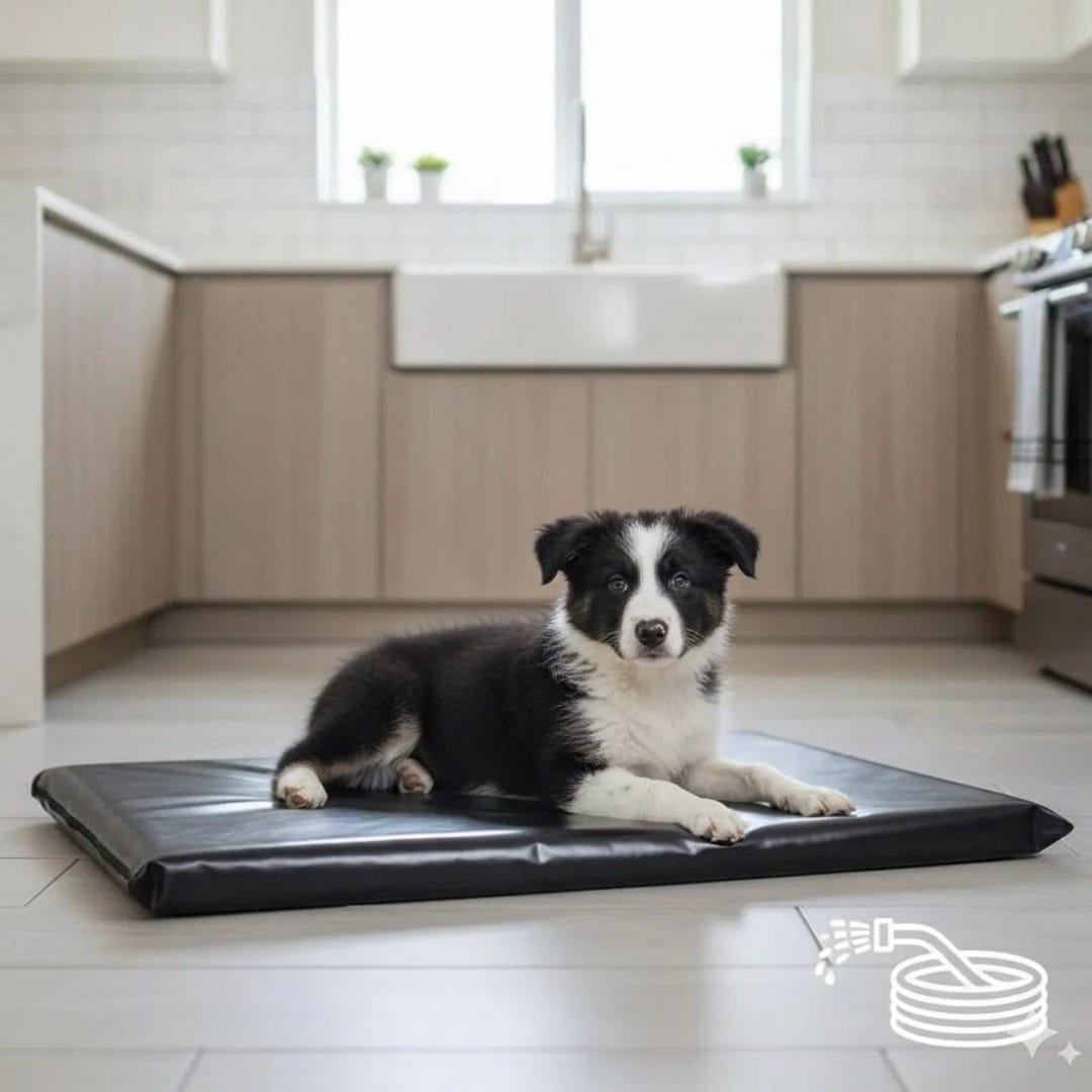 Heavy Duty Waterproof Dog Mat – Black Cage, Car or Kennel Bed, 4 Sizes ...