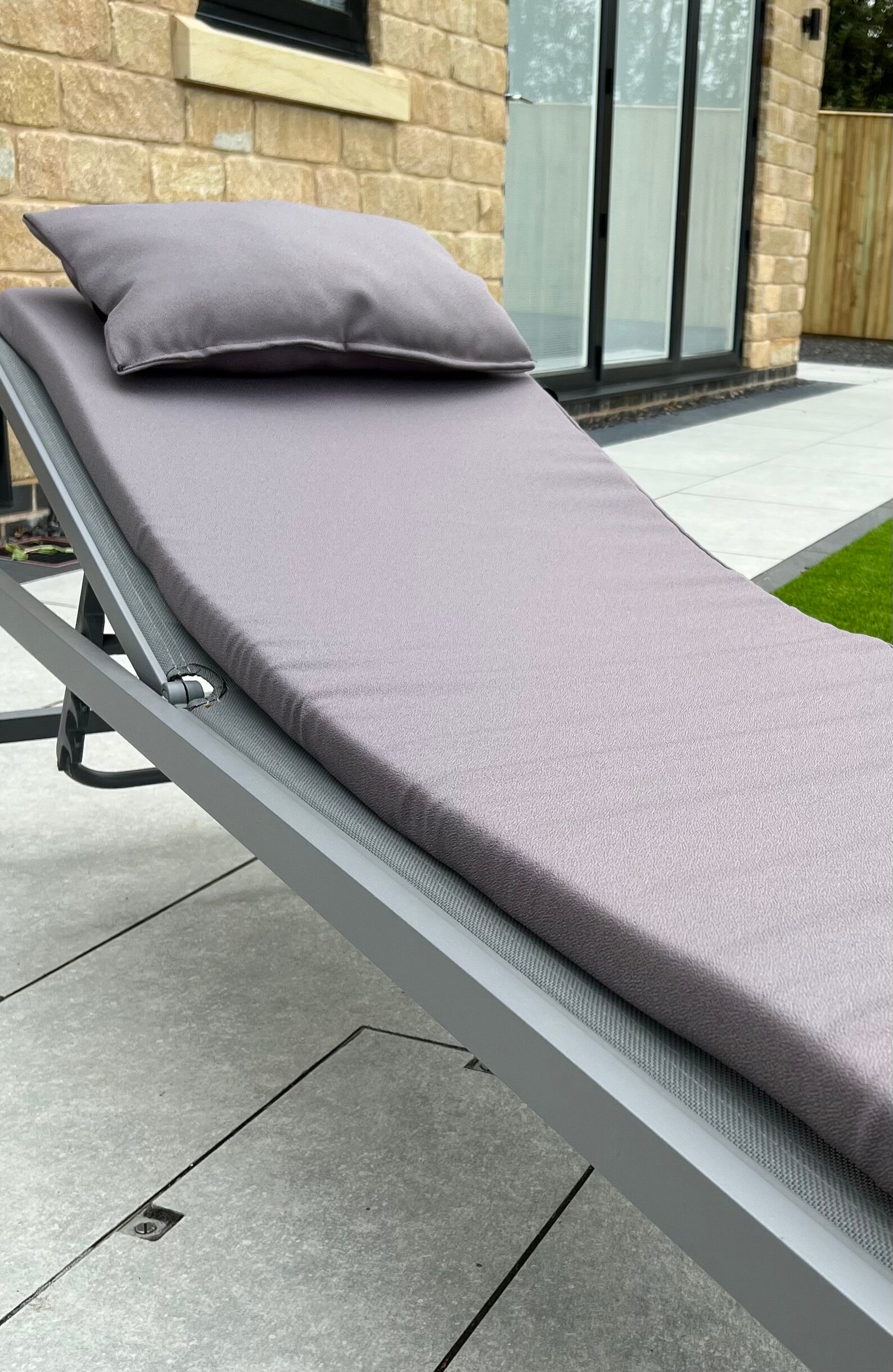 Sun Lounger Pad With Free Head Cushion 72"x 20" 1.5" Thick Available in ...