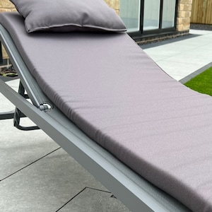 Sun Lounger Pad With Free Head Cushion 72"x 20" 1.5" Thick Available in ...