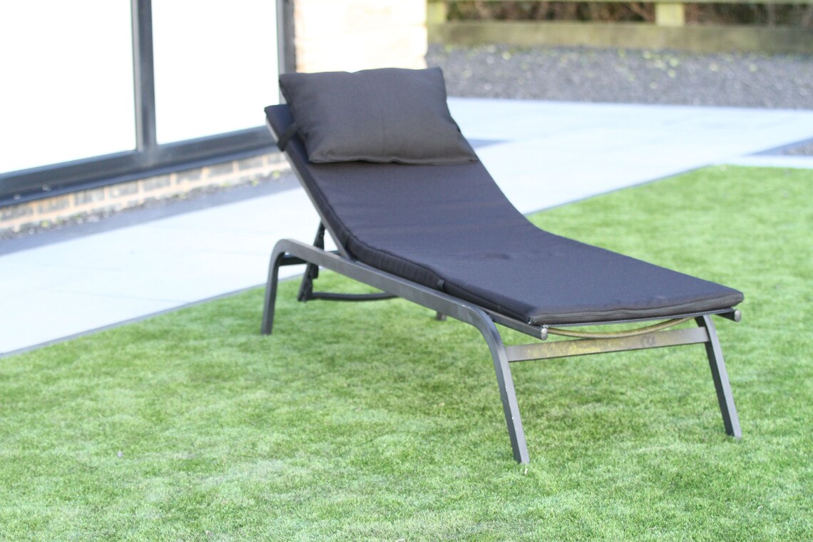 Sun Lounger Pad With Free Head Cushion 72"x 20" 1.5" Thick Available in ...