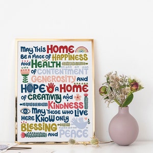 HOME BLESSING - May This Home Be Blessed Print, Welcome Home, House ...