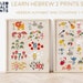 Hebrew Alef Bet Alphabet and Counting Numbers Set of 2 Matching Prints ...