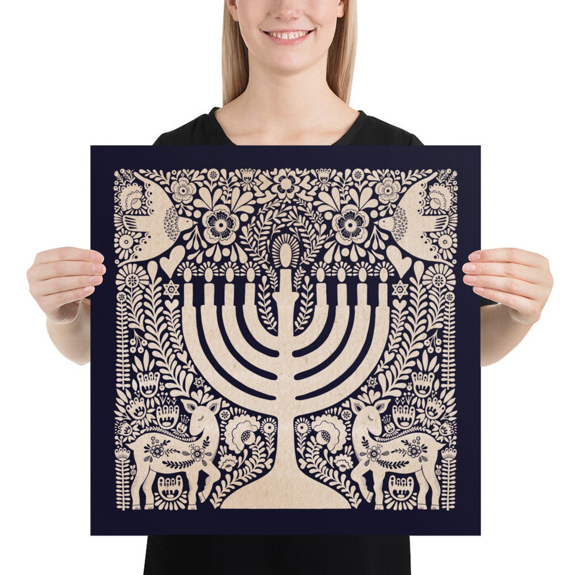 Hanukkah Menorah Art Print, Hanukkah Gift, Jewish Holiday, Hanukkah ...