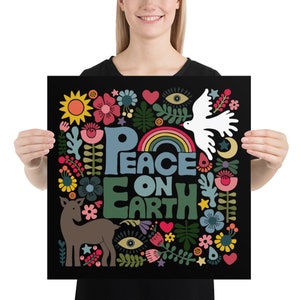Peace on Earth Art . Holiday Decor . Christmas Decor . Holiday Gift ...