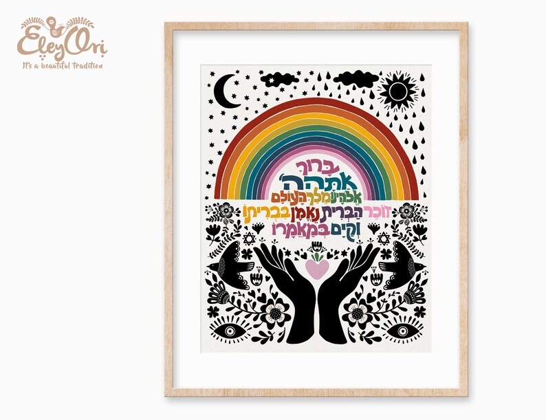 Rainbow Blessing God's Promise Prayer, Jewish Blessing for the Home ...