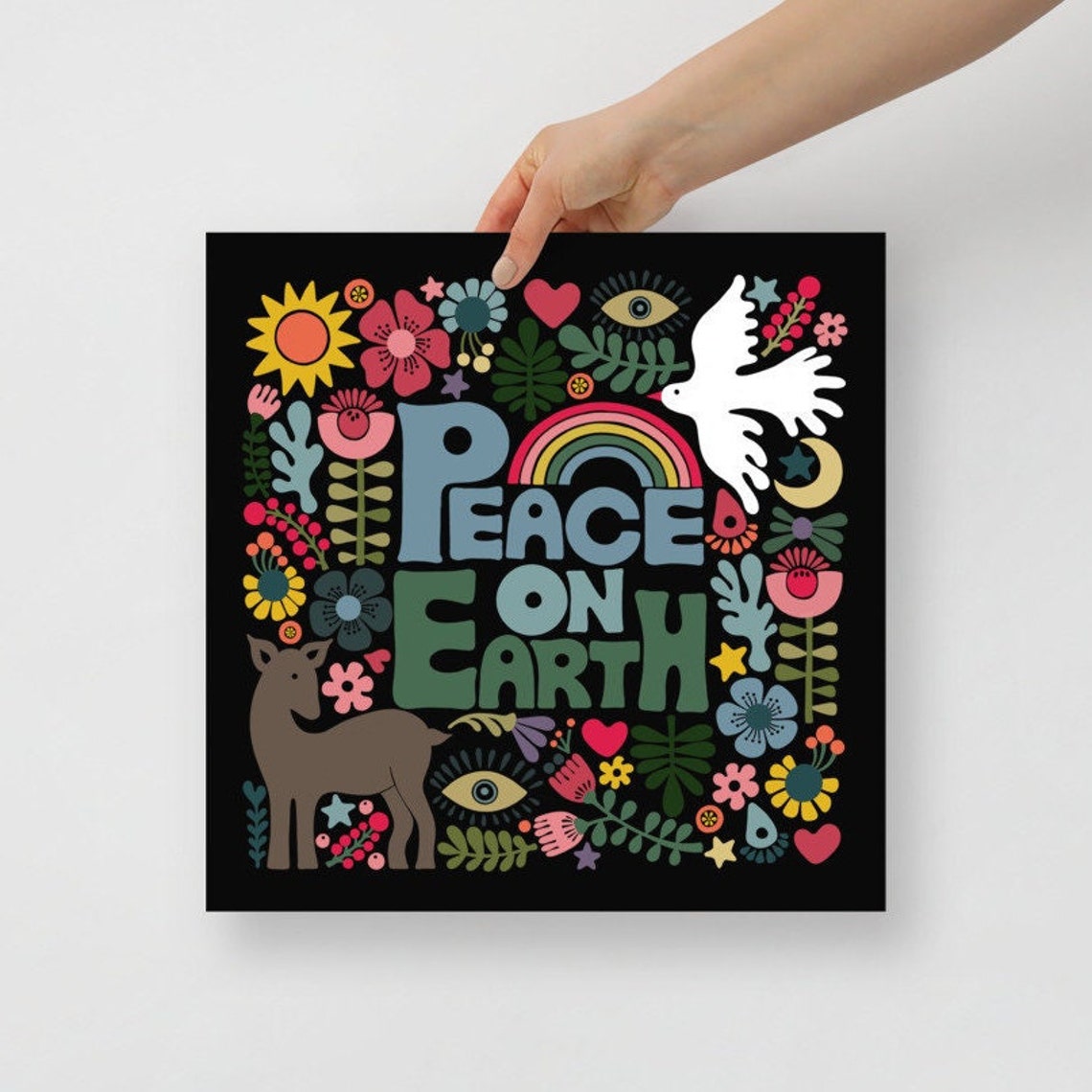 Peace on Earth Art . Holiday Decor . Christmas Decor . Holiday - Etsy