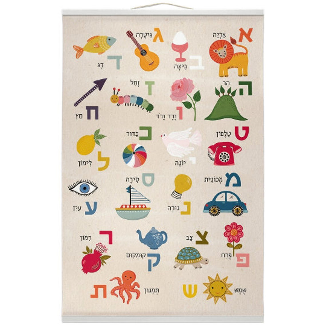 Large 20 x 30 Hebrew Alphabet Poster Ready to | Etsy