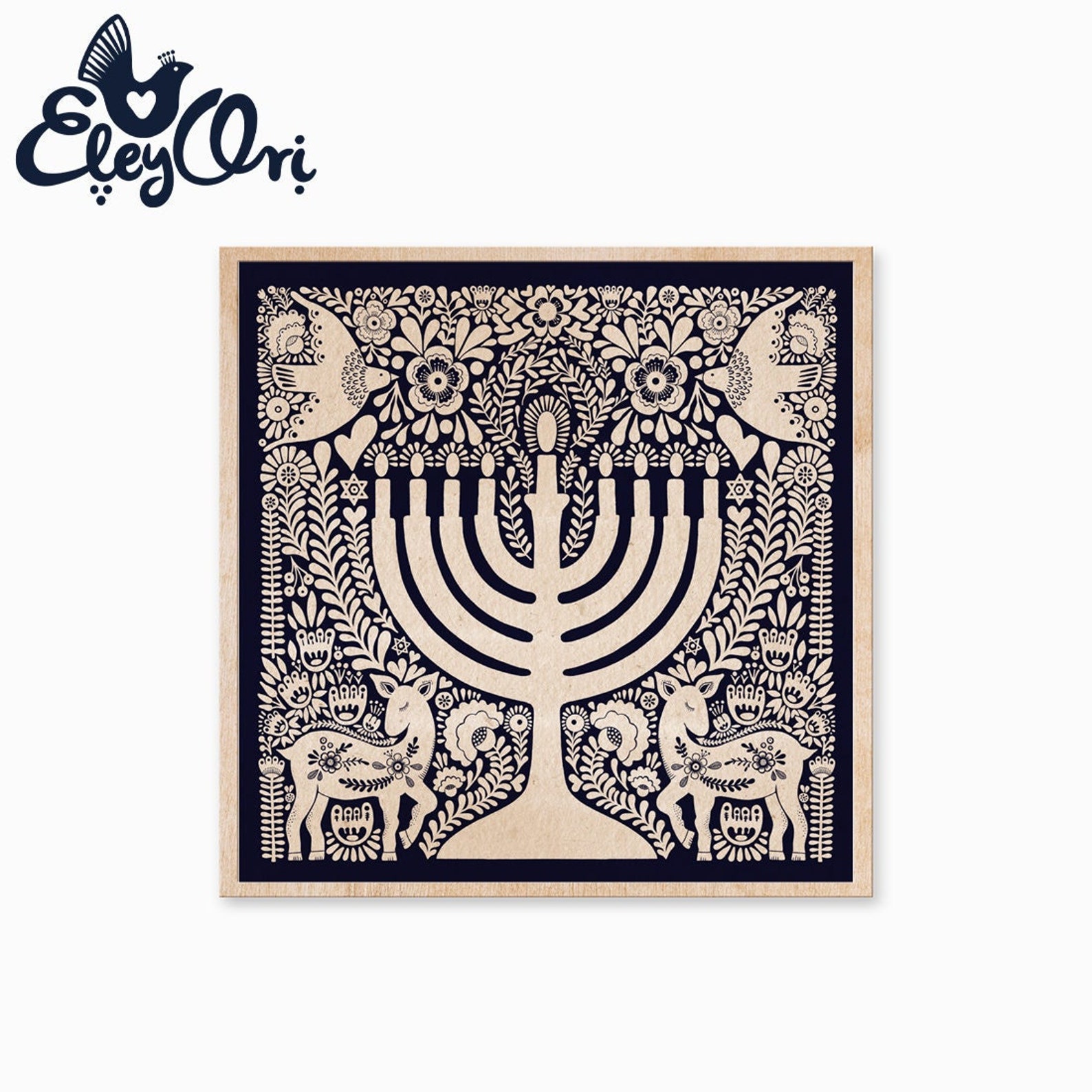 Hanukkah Menorah Art Print, Hanukkah Gift, Jewish Holiday, Hanukkah ...