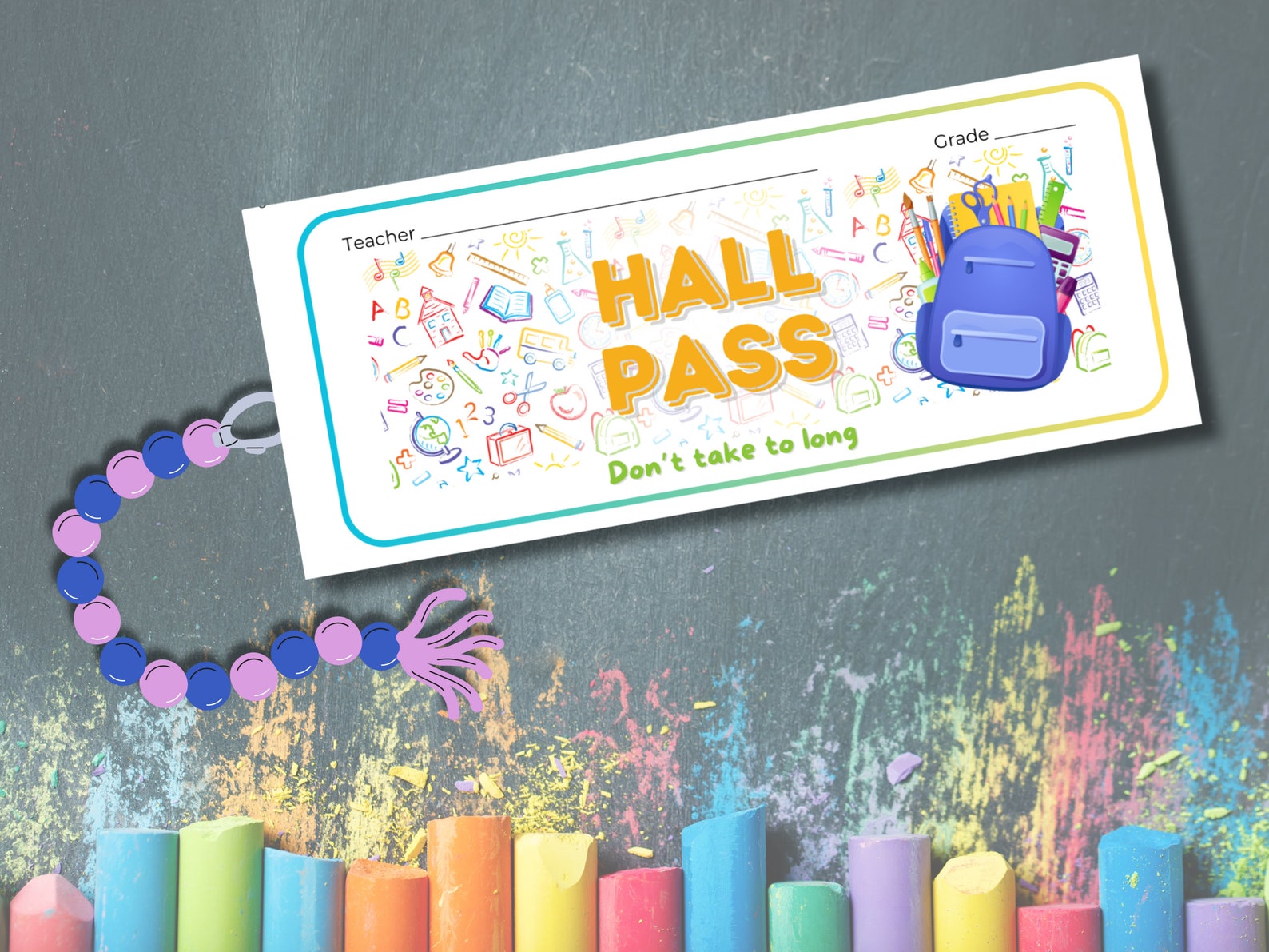Hall Pass Set, Bathroom Pass, Nurse Pass, Hall Pass, Teacher Hall Pass ...