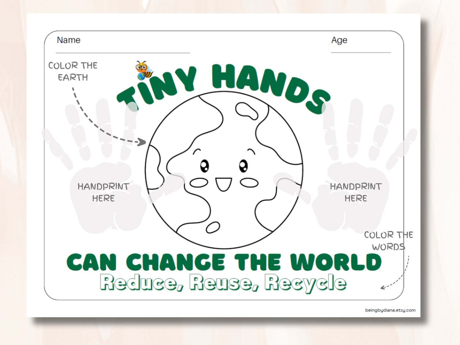 Handprint Project, Recycle, Save and Protect, Earth Day, World ...