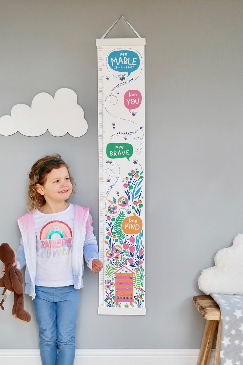 Personalised Bee You Flower Height Chart Positive Affirmation - Etsy