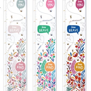 Personalised Bee You Flower Height Chart, Positive Affirmation Kids ...