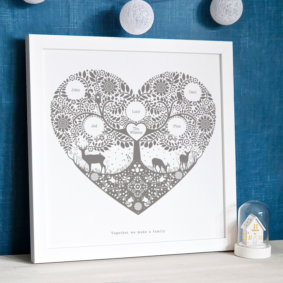 Personalised Woodland Family Tree Print Mothers/ | Etsy