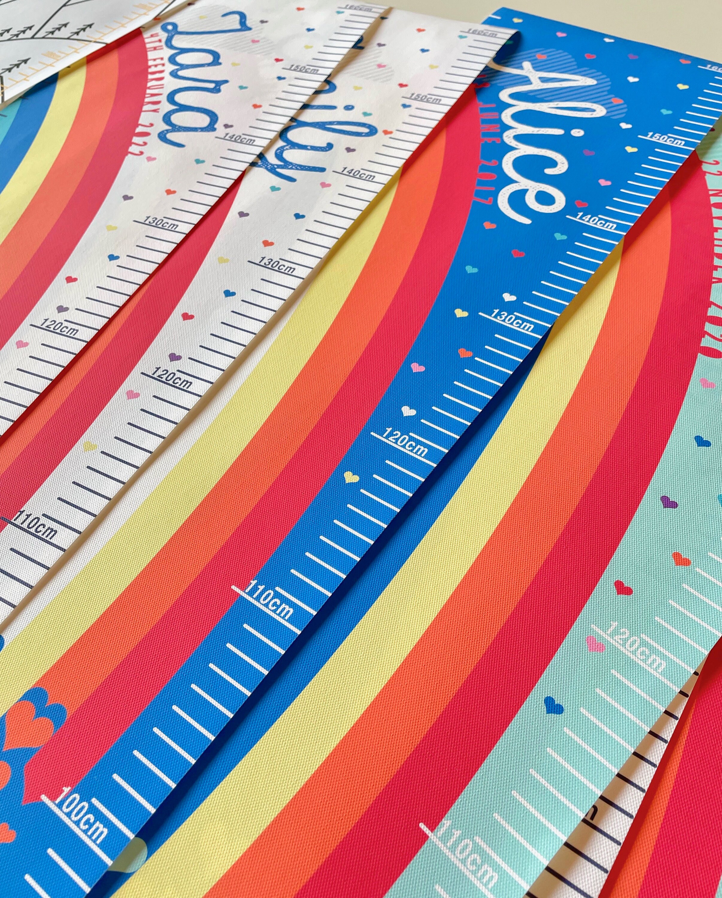 Personalised Pastel or Bright Rainbow Canvas Height Chart - Etsy UK