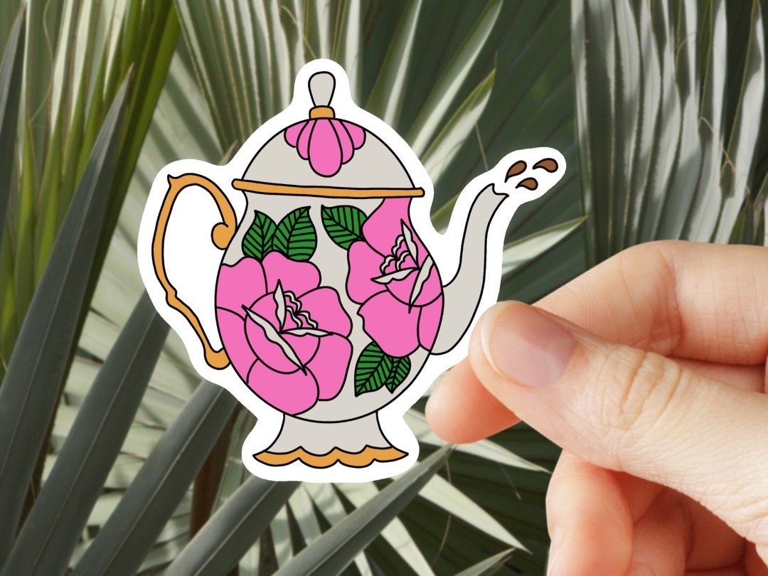 Teapot Sticker Vinyl Sticker Tea Sticker Traditional - Etsy