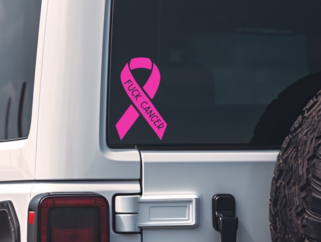 Fuck Cancer Ribbon Vinyl Permanent Vinyl Decal Cancer Warrior Cancer ...