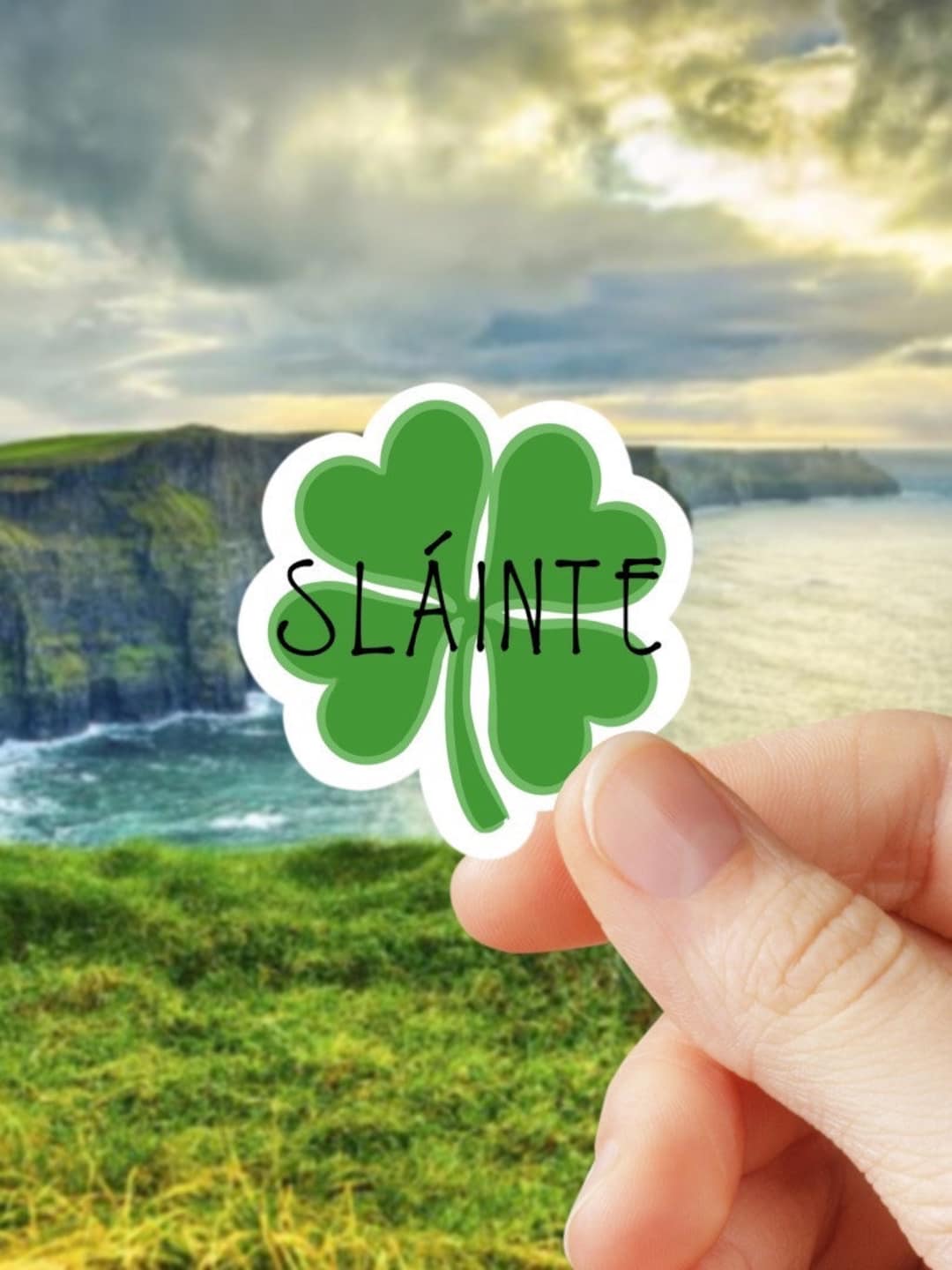 Slainte - Irish - Four Leaf Clover - Ireland - Sticker for Journal ...