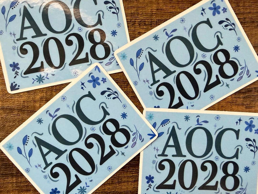 AOC 2028 - Alexandria Ocasio Cortez - Vote Blue - Sticker for Journal ...