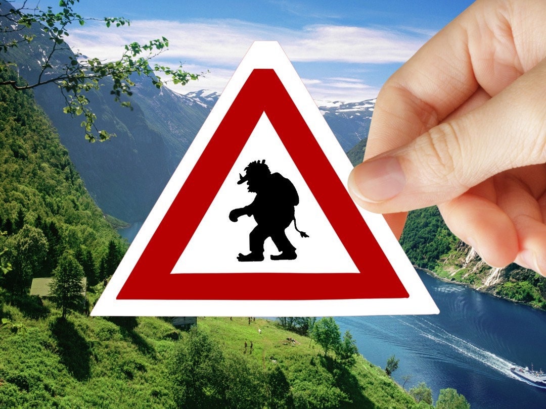 Norwegian Troll - Troll Crossing - Norway - Sign - Sticker for Journal ...