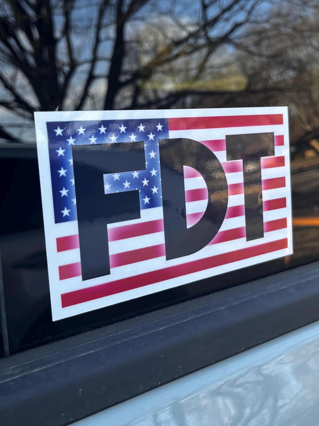 FDT American Flag Bumper Sticker - Waterproof & Weatherproof - Anti ...