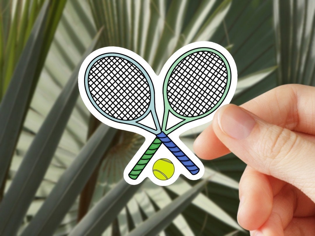 Tennis Sport Tennis Ball Racket Raquet Sticker for Journal, Water ...