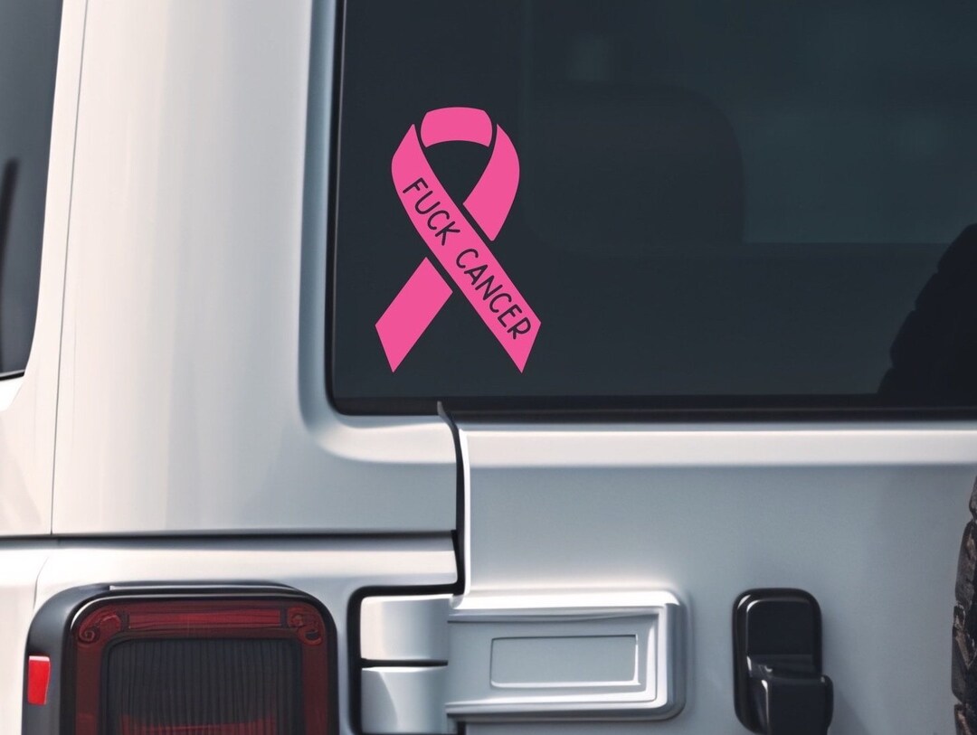 Fuck Cancer Ribbon Vinyl Decal Cancer Warrior Cancer Decal Car Decal ...