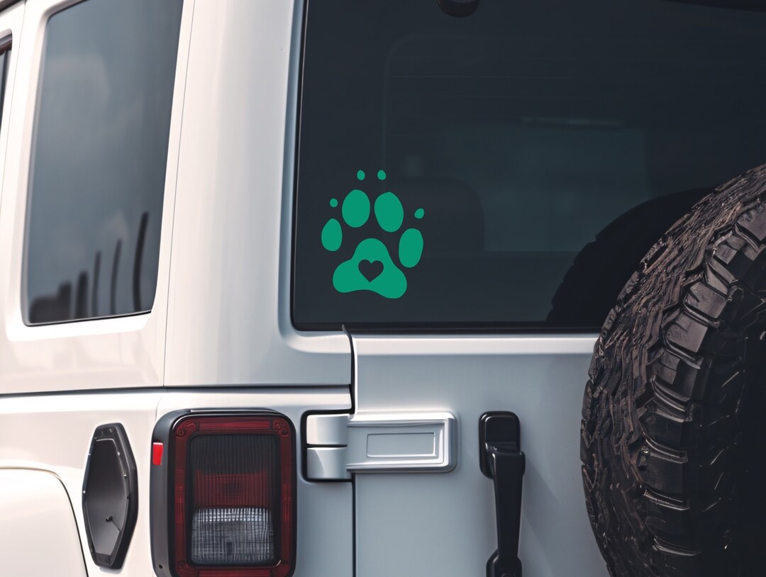 Heart Pawprint Paw Print Car Decal Animal Print Dog Print Cat Print ...