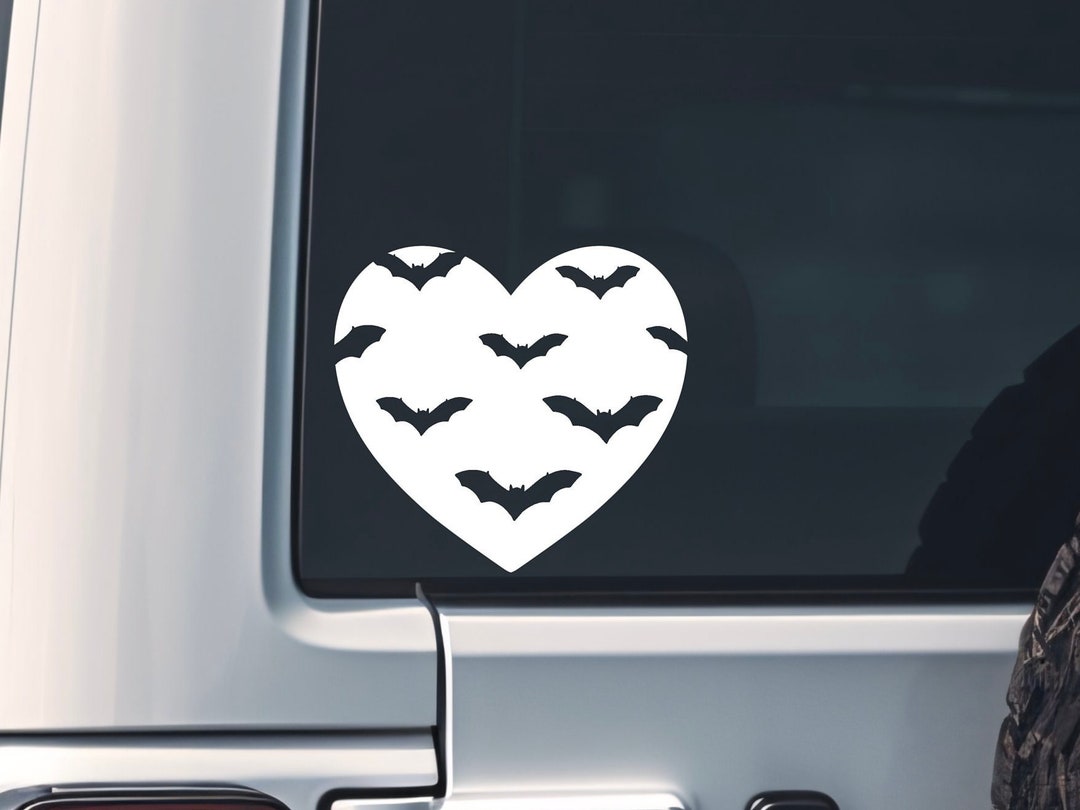 Bat Heart Halloween Batty Spooky Vinyl Decal Car Decal Water Bottle ...