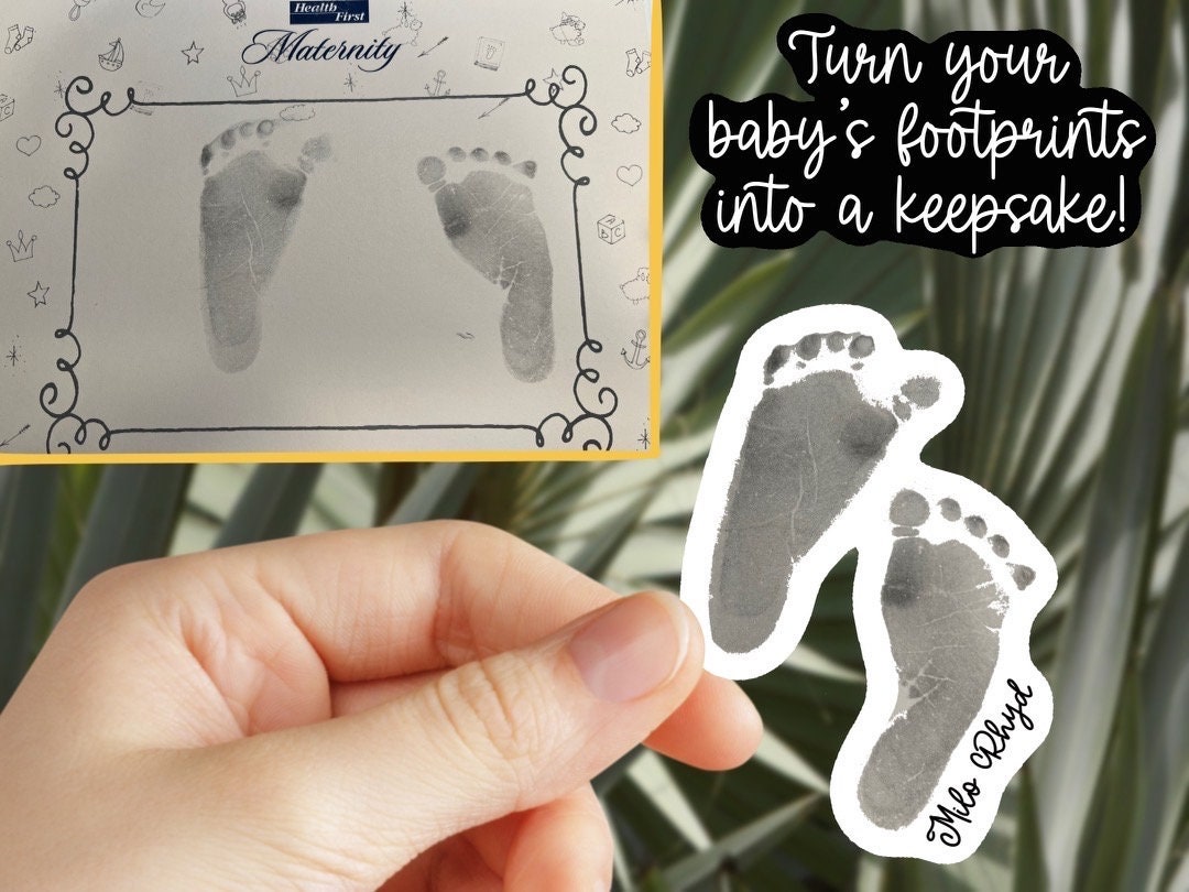 Turn Your Baby's Footprints Into A Sticker - Newborn - Baby Footprint ...