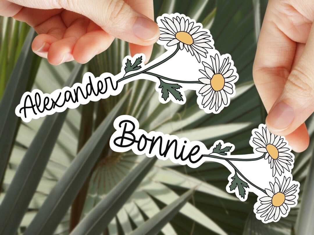 Custom Birth Flower April Birth Flower Daisy Custom Name - Etsy