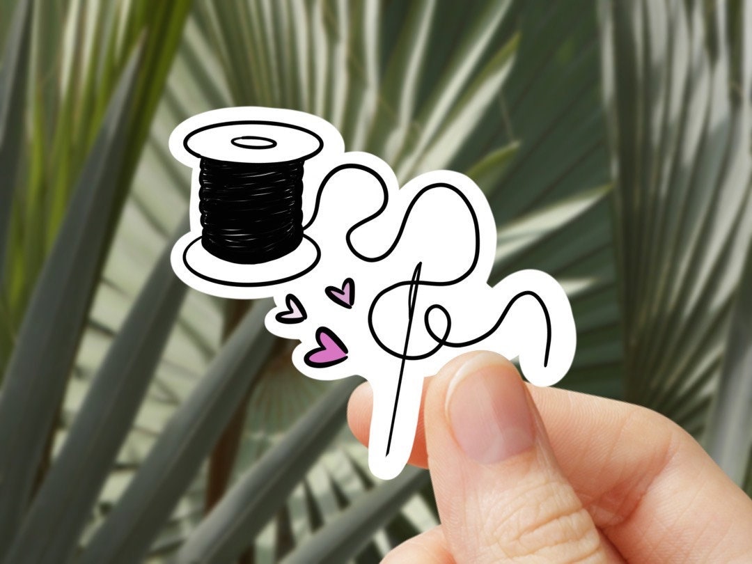 Sewing Needle and Thread Seamstress Craft Sticker for - Etsy