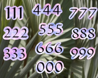 Angel Number Manifest Sticker Handmade, Circle, Pink, Blue, Purple, 111 ...